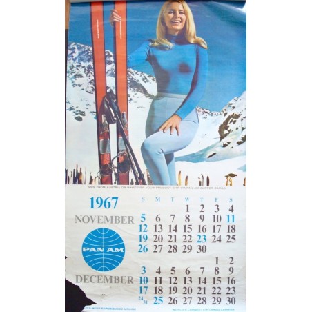 Pan Am Cargo Airlines vintage 1967 calendar travel poster ...