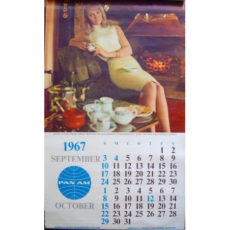 Pan Am Cargo Airlines vintage 1967 calendar travel poster ...
