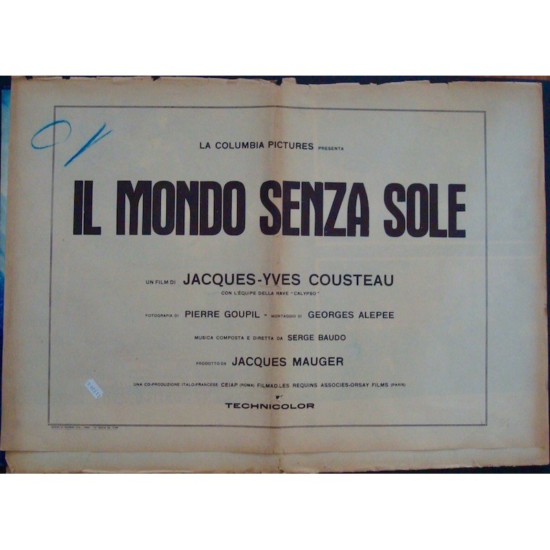 Le monde du silence (World Without Sun) Italian fotobusta movie poster ...