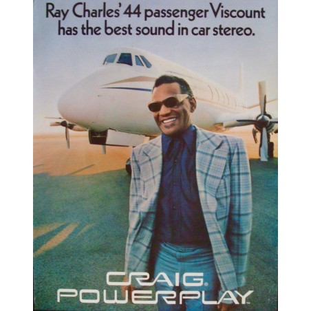 Craig Car Stereo Powerplay Ray Charles vintage 1976 advertising poster ...