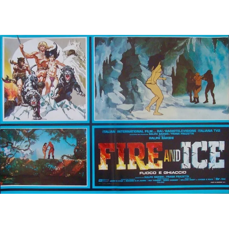 Fire And Ice Italian fotobusta movie poster set - illustraction Gallery