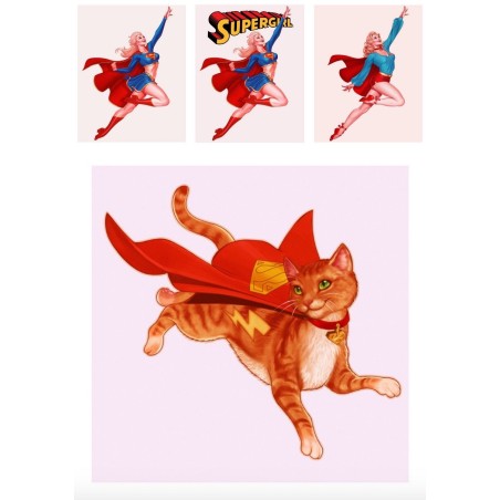 Supergirl and Supercat limited edition print set by John Keaveney ...