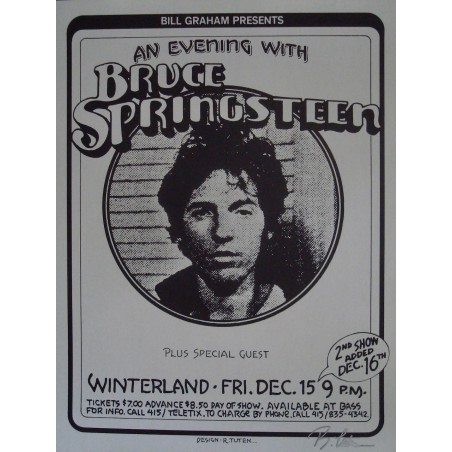 Bruce Springsteen 1978 San Francisco concert poster
