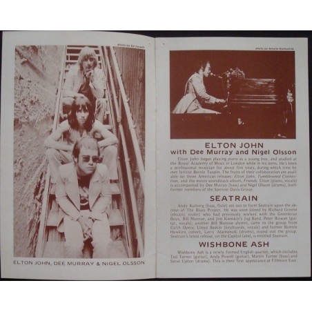 Elton John 1971 Fillmore East concert program - illustraction Gallery