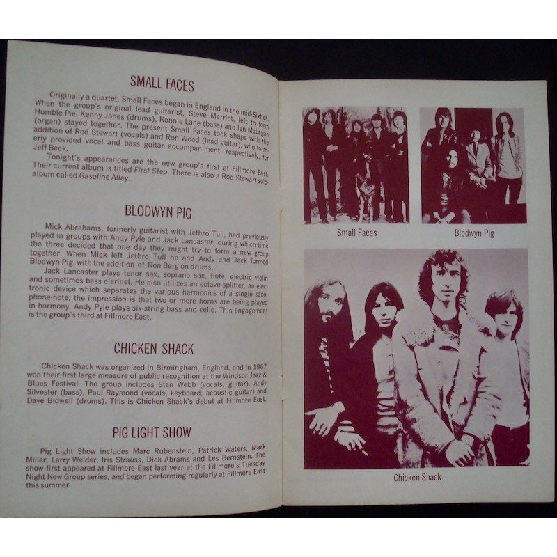 Rod Stewart And The Faces 1970 Fillmore East concert program ...