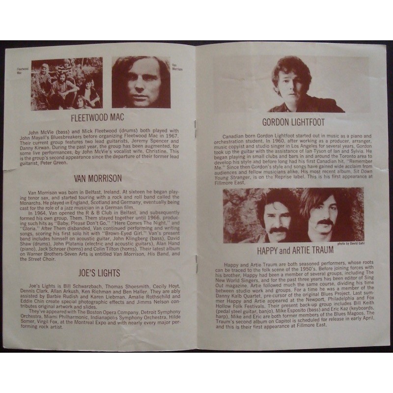 Fleetwood Mac 1971 Fillmore East concert program - illustraction Gallery