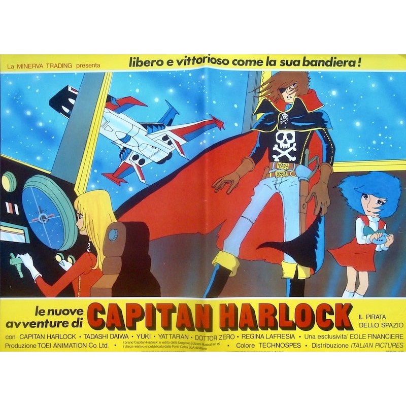 Space Pirate Captain Harlock Italian fotobusta movie poster set ...