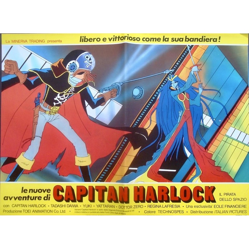 Space Pirate Captain Harlock Italian fotobusta movie poster set ...