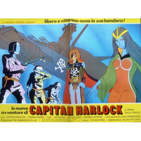 Space Pirate Captain Harlock Italian fotobusta movie poster set ...