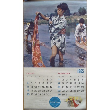 Pan American Airways Cargo calendar 1965 travel poster - Illustraction ...