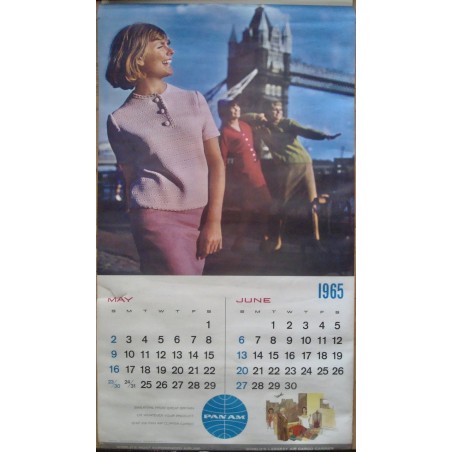 Pan American Airways Cargo calendar 1965 travel poster - Illustraction ...