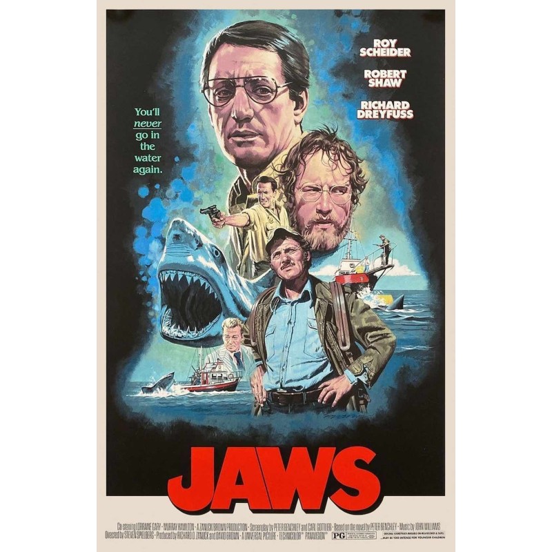 Jaws limited edition print by Paul Mann - illustraction Gallery