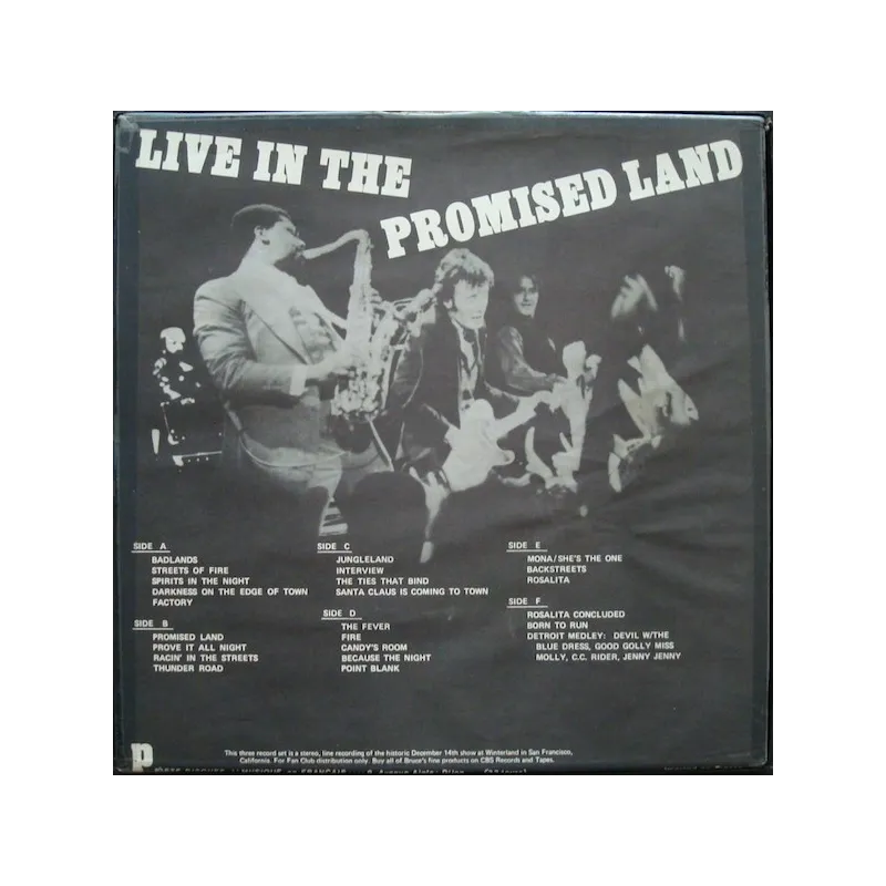 Bruce Springsteen - Live In the Promised Land 3 live LP box set ...