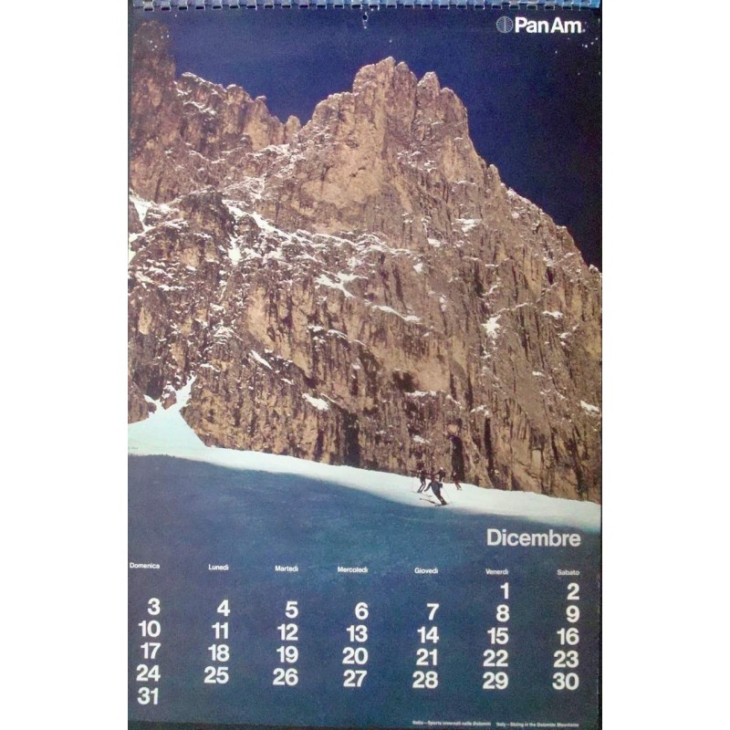 Pan Am Airways Airlines vintage 1972 calendar travel poster ...