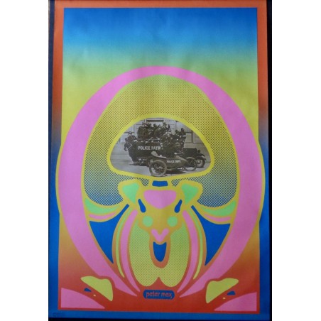 Keystone Cops original 1969 poster by Peter Max - illustraction Gallery