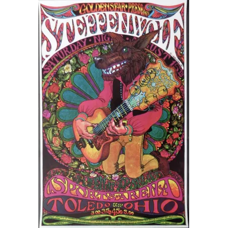 Steppenwolf 1969 Toledo concert poster - illustraction Gallery
