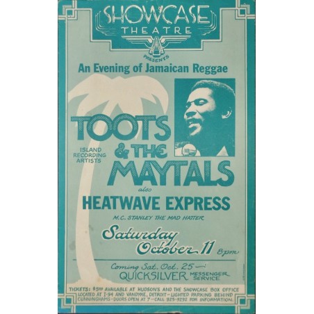 Toots And The Maytals 1975 Detroit concert poster by Gary Grimshaw ...