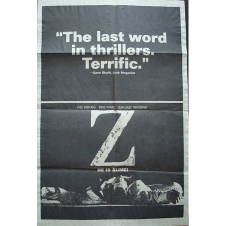 Z (Zed) one sheet movie poster style B - Illustraction Gallery