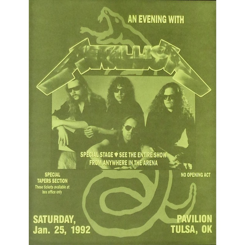 Metallica 1992 Tulsa concert poster - illustraction Gallery