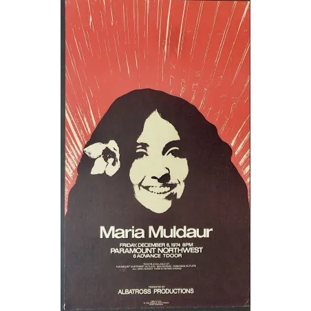 Maria Muldaur 1974 Seattle concert poster - illustraction Gallery