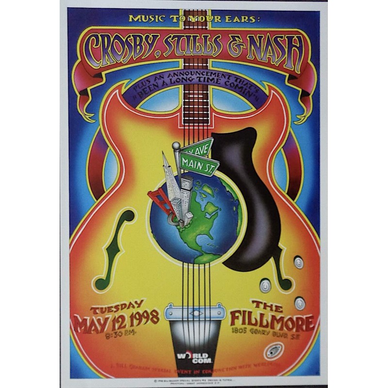 Crosby Stills And Nash 1998 Fillmore concert poster - illustraction Gallery