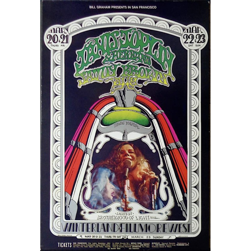 Janis Joplin BG165 Fillmore West concert poster - illustraction Gallery