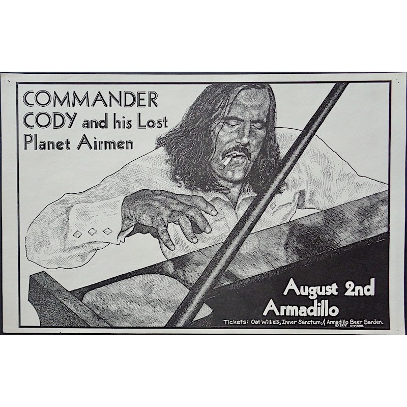 Commander Cody And The Lost Planet Airmen 1975 Austin concert poster ...
